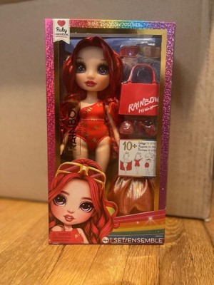 Rainbow High Swim & Style Ruby Red 11'' Doll With Shimmery Wrap To ...