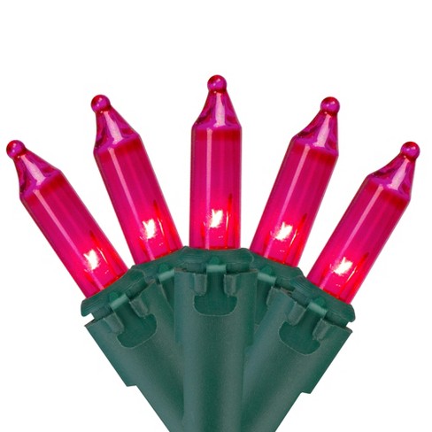Northlight 50ct Mini String Lights Pink - 10' Green Wire : Target