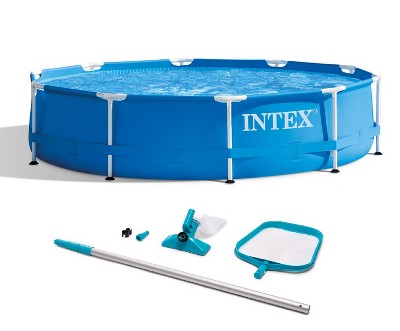 Intex 12' X 30" Metal Frame Swimming Pool W/ Filter Pump & Pool ...