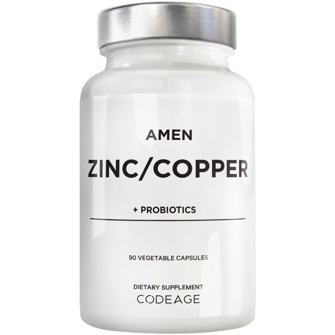 Amen Zinc & Copper, Probiotics, Zinc Picolinate, Vegan Supplement ...