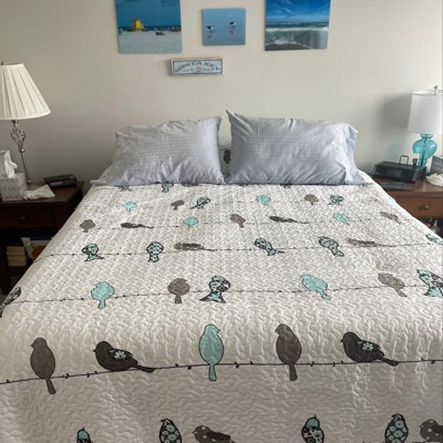 7pc Full/queen Rowley Birds Quilt Set Yellow/gray - Lush Décor ...