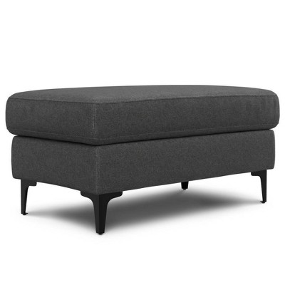 WyndenHall Lana Mid-Century Ottoman Performance Fabric Pebble Gray : Target