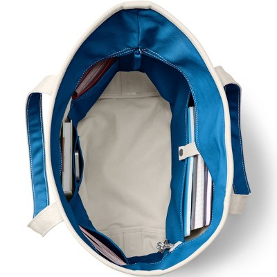 Lands' End Large Natural 5 Pocket Zip Top Canvas Tote Bag - - Natural ...