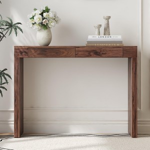 GDFStudio Alton Console Table with Drawers and Wood Grain Finish ...