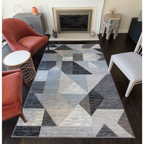Rugs America Tyson Dv30a Abstract Hues Geometric Area Rug For Dining ...