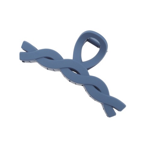 Unique Bargains Elegant Frosted Cable Hair Clips Dark Blue 1 Pc : Target