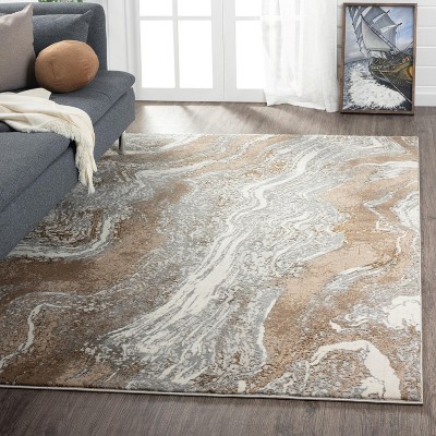 Luxe Weavers Marble Abstract Area Rug, Beige 4x5 : Target