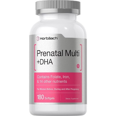 Horbaach Prenatal Vitamins With Dha And Folic Acid | 180 Softgels : Target
