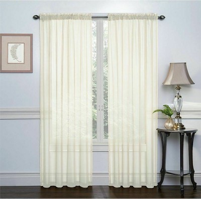 Kate Aurora Basic 2 Pack Sheer Voile Home Window Curtains : Target