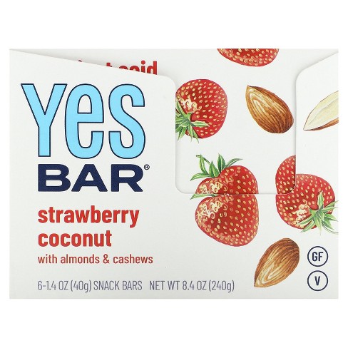 Yes Bar Snack Bar, Strawberry Coconut, 6 Bars, 1.4 Oz (40 G) Each : Target
