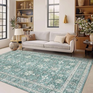 YESFASHION Washable Area Rug 8x10 Vintage Velvet Carpet Non-Slip ...