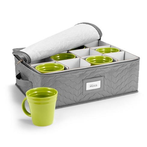 Sorbus Quilted Coffee Mug Storage Case - Features Label Windows ...