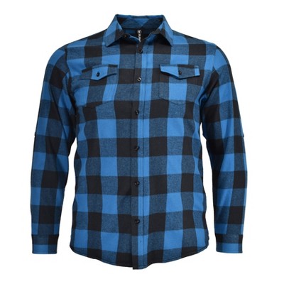 Burnside Men's Buffalo Plaid Modern Fit Flannel Shirt | Blue X-large ...