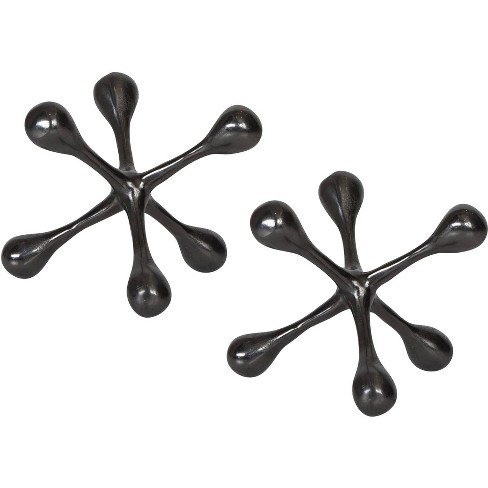 Uttermost Harlan 7"w Black Nickel Metal Decorative Objects Set Of 2 ...