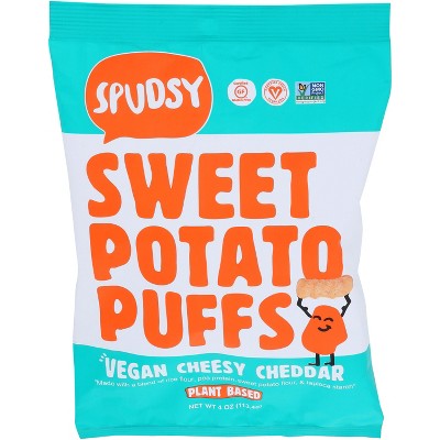 Spudsy Cheezy Cheddar Sweet Potato Puffs - Case Of 12 - 4 Oz : Target