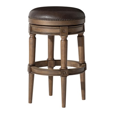 Maven Lane Pullman Backless Swivel Bar Stool, Walnut Finish W/ Marksman ...