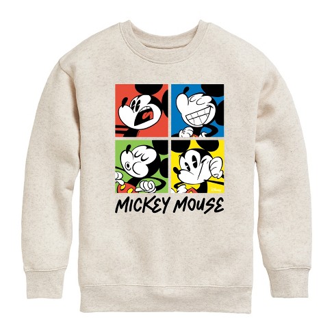 Disney Mickey Colorblock Graphic Long Sleeve Fleece Sweatshirt ...
