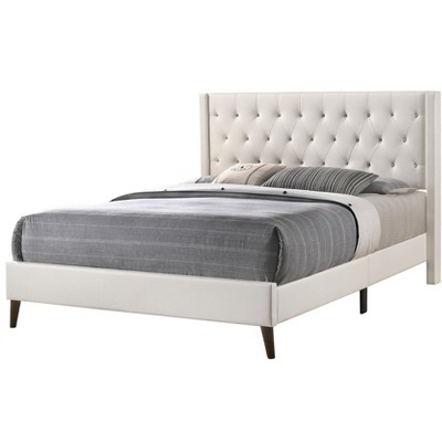 Passion Furniture Bergen White Queen Tufted Panel Bed : Target