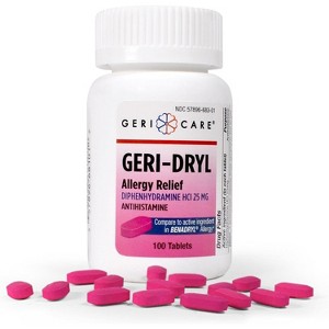 GeriCare Geri Dryl Allergy Relief Diphenhydramine HCl 25 mg Tablets for ...