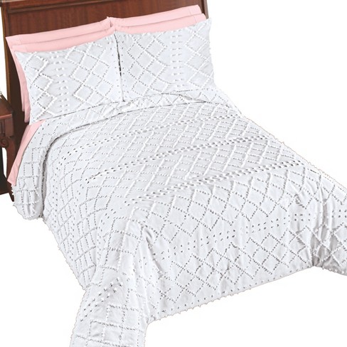 Collections Etc White Textured Jacquard Comforter Set With Pillow Shams ...