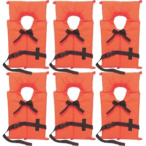 6 Pack Coast Guard Approved Life Jackets For Youth. High Visibility ...