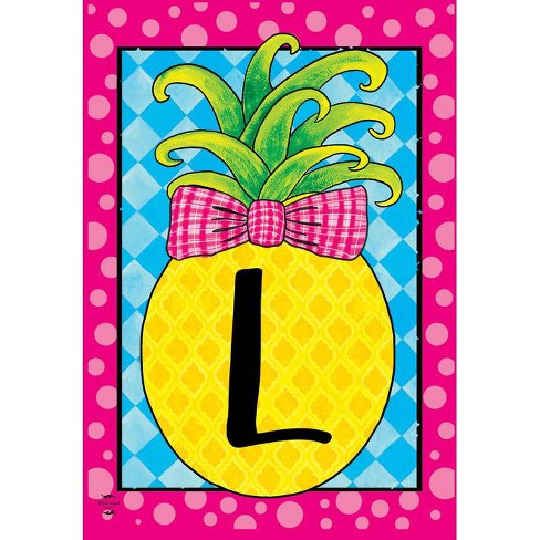 Pineapple Monogram Letter L Garden Flag Briarwood Lane 18" X 12.5" : Target