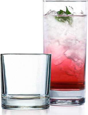 Le'raze Set Of 8 Everyday Drinking Glasses 4 Tall Highball Glass Cups ...