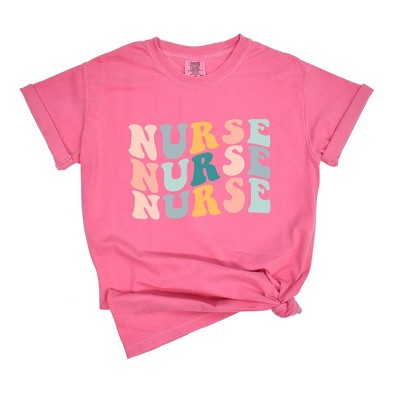 Simply Sage Market Women's Nurse Stacked Wavy Colorful Short Sleeve ...