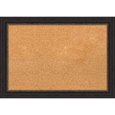 Amanti Art Natural Cork Board Framed Accent Bronze Narrow Bulletin ...