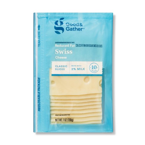 Reduced Fat Swiss Deli Sliced Cheese - 7oz/10 Slices - Good & Gather ...