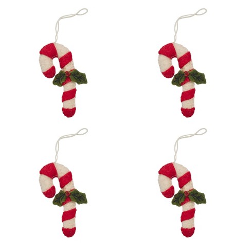 Park Designs Candy Cane Felt Ornament Set Of 4 : Target