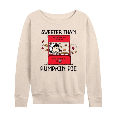 Women's Peanuts Lucy Thanksgiving Sweeter Than Pumpkin Pie Lightweight ...