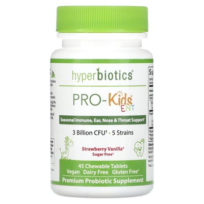 Hyperbiotics Pro-kids Ent, Sugar Free, Strawberry Vanilla, 3 Billion ...