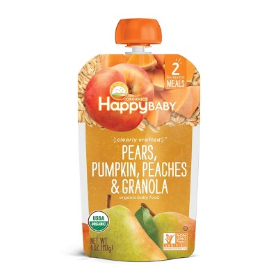 Happybaby Clearly Crafted Pears Pumpkin Peaches & Granola Baby Food ...