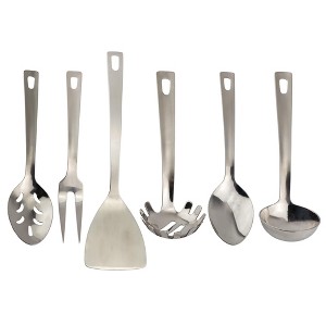 Darware Silver Serving Spoon & Utensil Set, 6pc; w/ Pasta Server, Fork ...