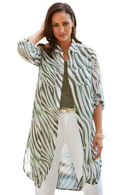 Jessica London Women’s Plus Size Sheer Georgette Mega Tunic, 30 W ...