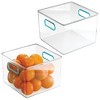 Mdesign Plastic Kitchen Pantry Food Storage Bin With Handles, 2 Pack ...