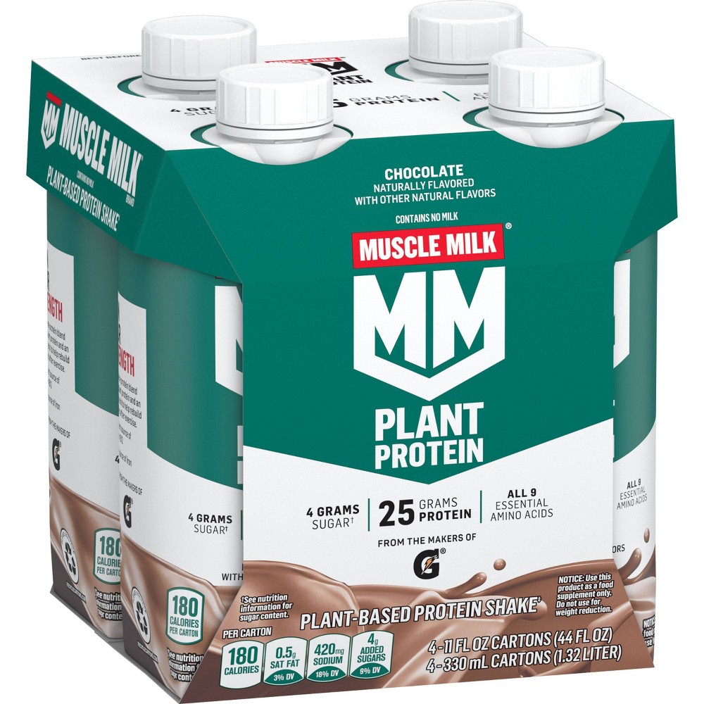UPC 052000054927 - Muscle Milk Plant Protein - Chocolate - 44 fl oz/4pk ...