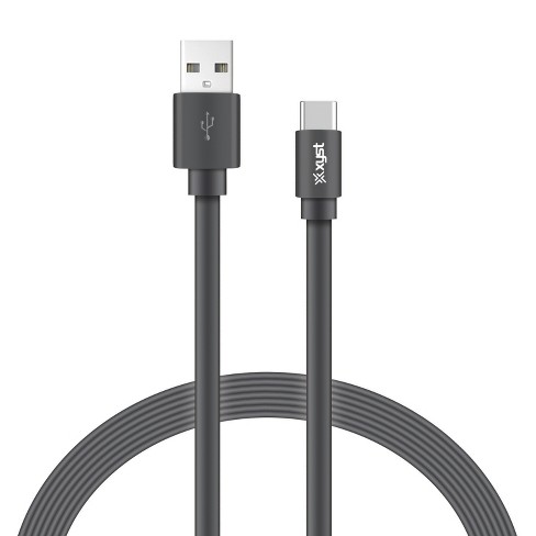 Xyst™ Charge And Sync Usb To Usb-c® Flat Cable, 4 Ft. (black) : Target
