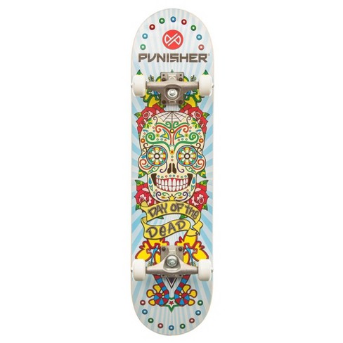 Punisher Skateboards Dayofthedead Complete 31-inch Skateboard With ...