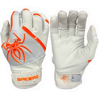 Spiderz Pro Baseball Batting Gloves Pair 2xl White | Orange : Target