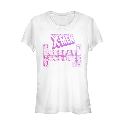Juniors Womens Marvel X-men Periodic Table T-shirt - White - X Large ...