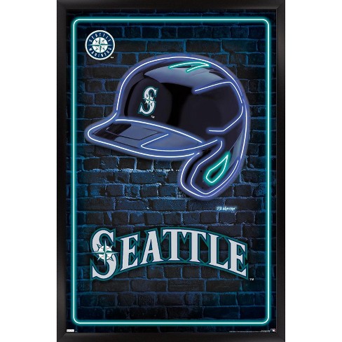 Trends International Mlb Seattle Mariners - Neon Helmet 23 Framed Wall ...