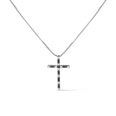 Haus of Brilliance 18" .925 Sterling Silver 1/4 Cttw Black and White ...