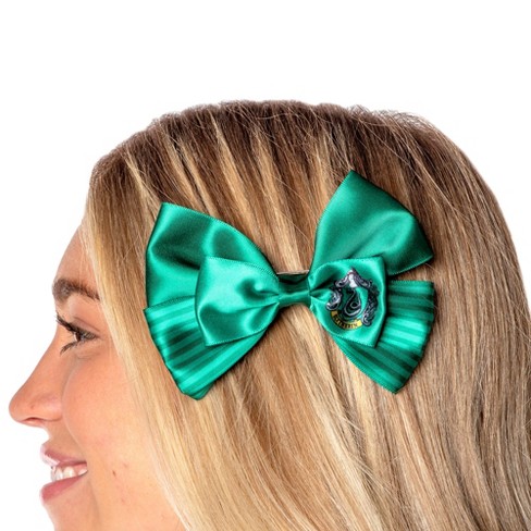 Harry Potter Hogwarts School Slytherin House Crest Hair Bow : Target
