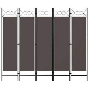 Aghana Digitals 5-Panel Folding Room Divider - Anthracite Fabric & Iron ...