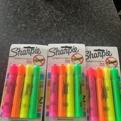 Sharpie 4pk Highlighters Smear Guard Chisel Tip Multicolored : Target