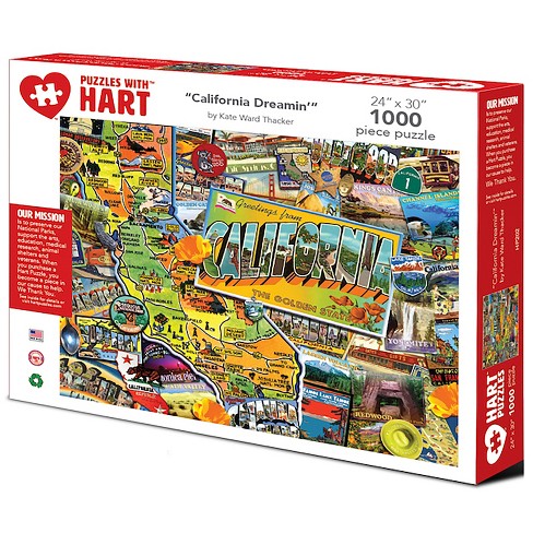 Hart Puzzles: California Dreamin' By Kate Ward Thacker, 24" X 30", 1000 ...