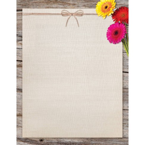 80ct Three Gerber Daisies Letterhead Ivory: Stationery Paper For ...