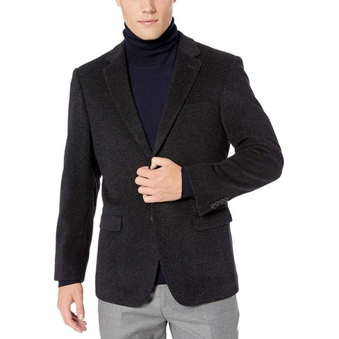 Men's 2 Button Luxury Wool Cashmere Charcoal Sport Coat 48l : Target
